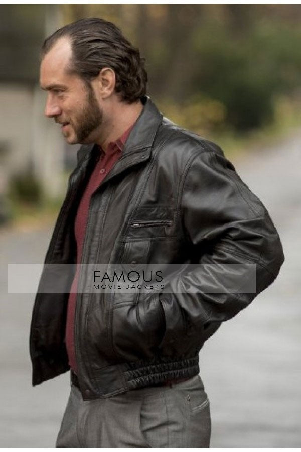 Dom Hemingway Jude Law Black Designer Leather Jacket