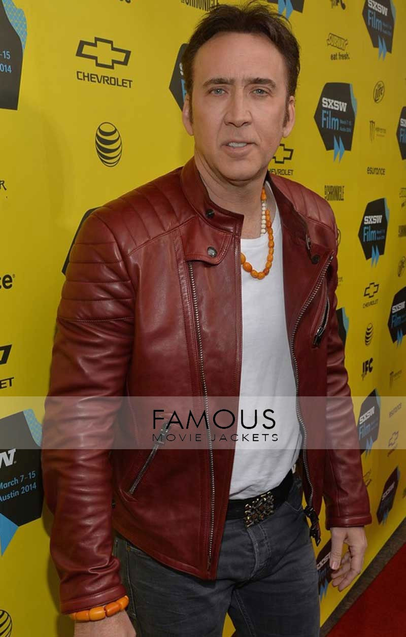 Joe Movie Premiere Nicolas Cage Biker Leather Jacket