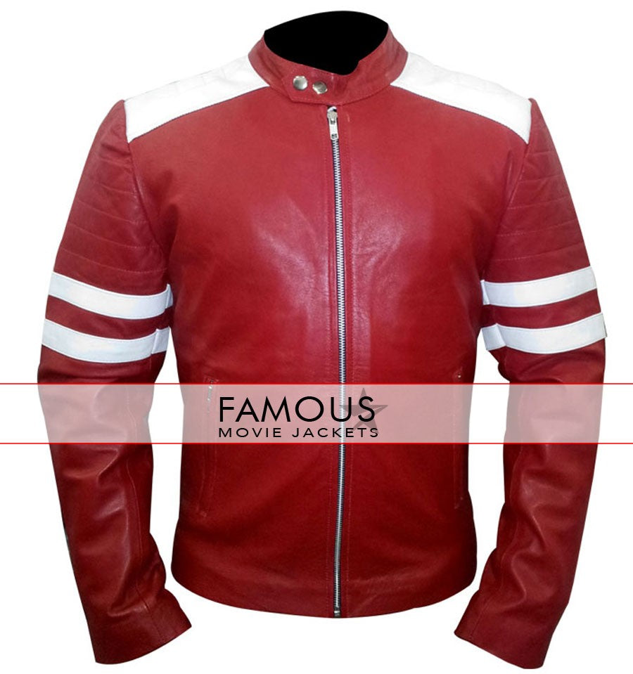 Fight Club Brad Pitt Red/White Mayhem Jacket